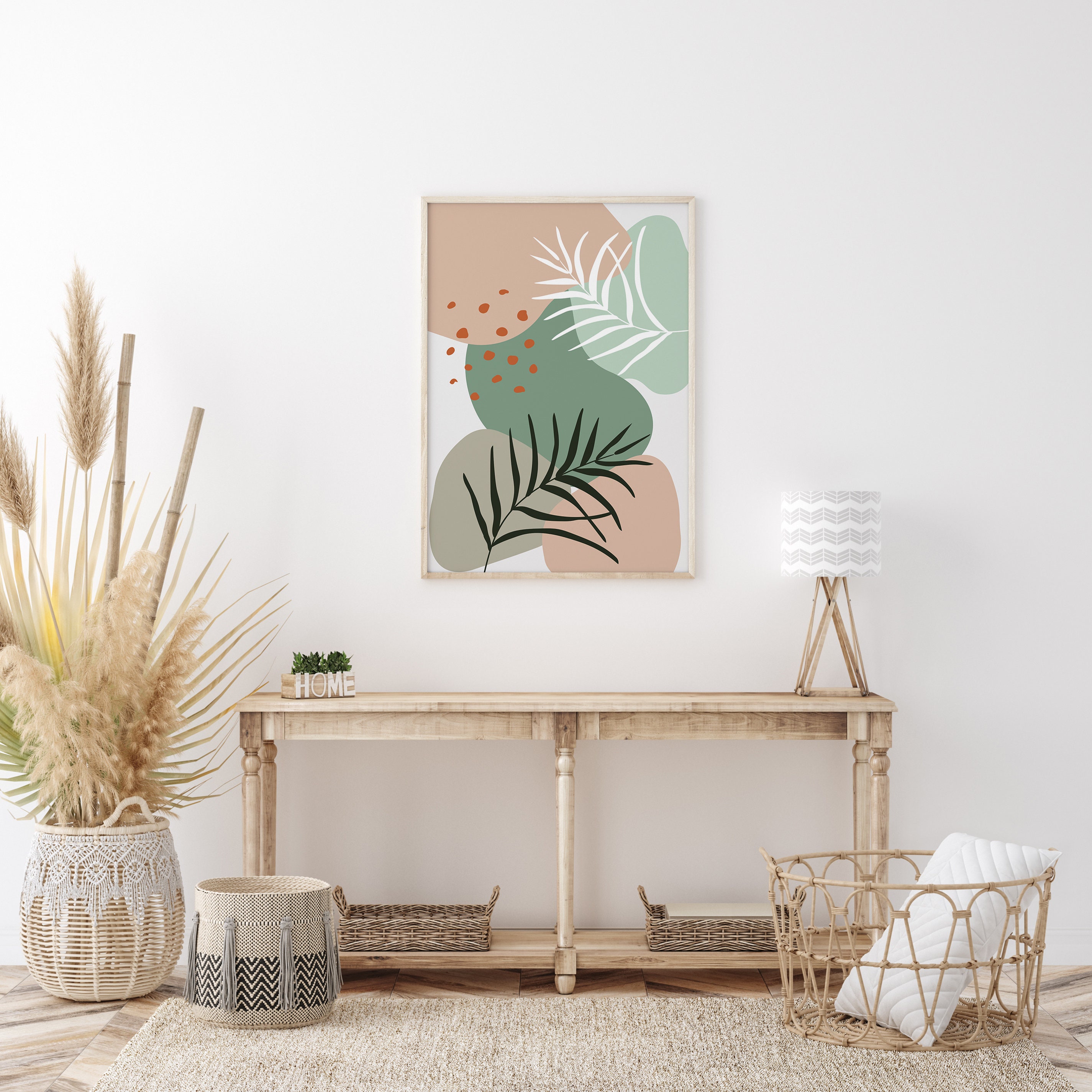 Boho Sage Green Wall Art Set of 3 Printable Monstera Leaf Prints ...