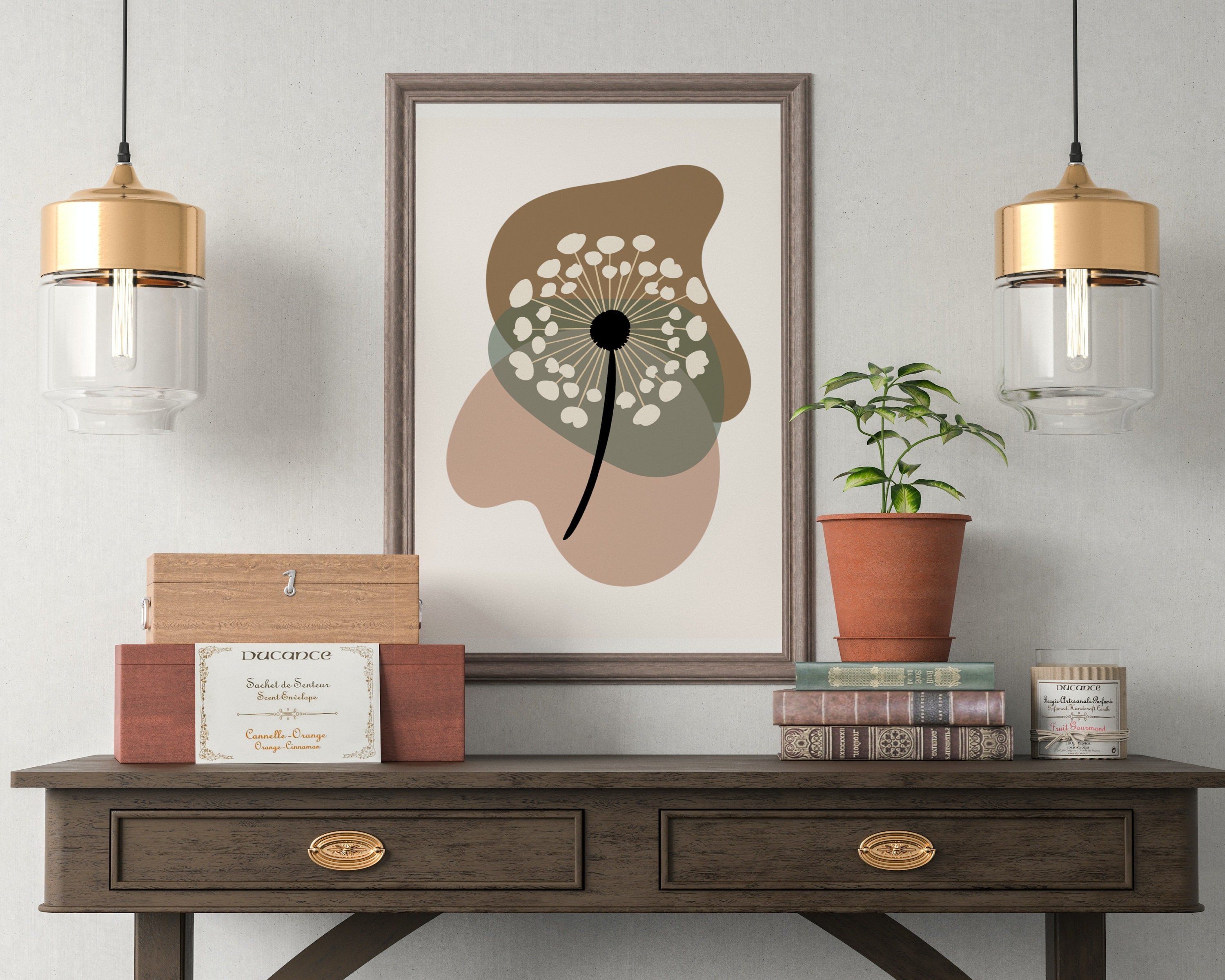 3 Piece Floral Print Dandelion Printable Wall Art Abstract - Etsy