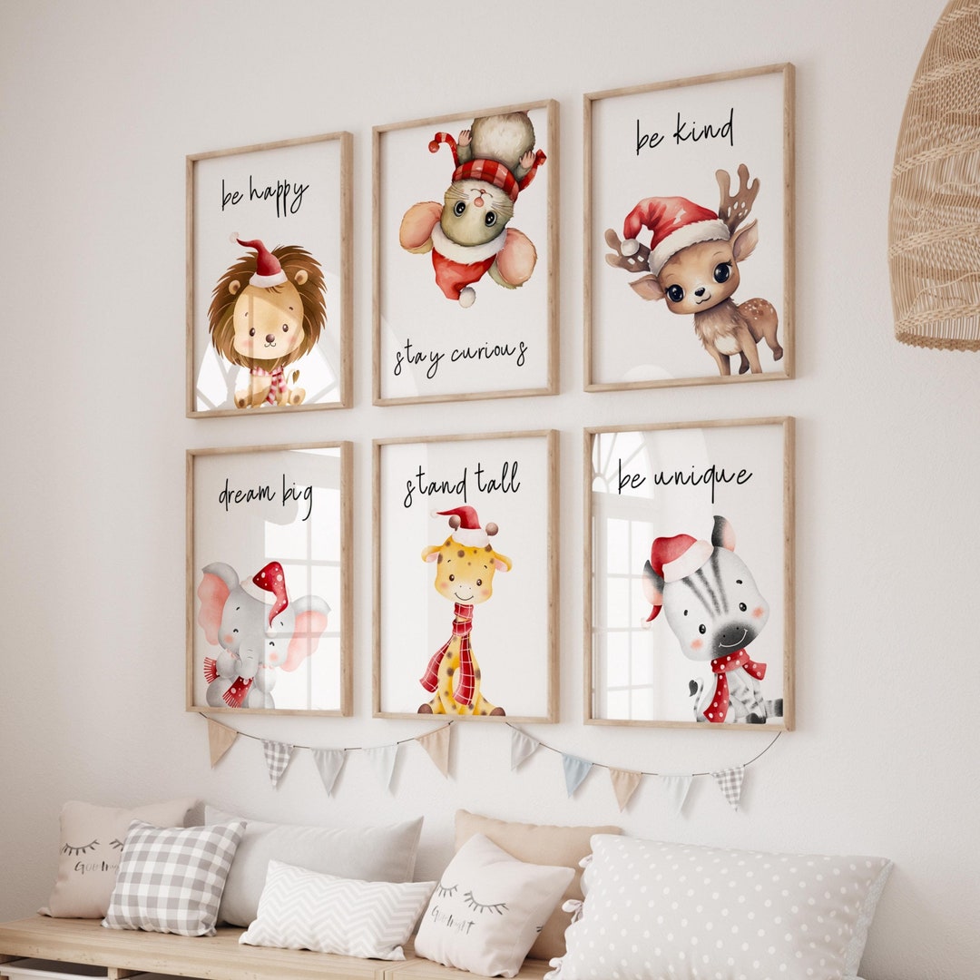 Animal Nursery Print Safari Animal Poster Set of 6 Printable Animal ...