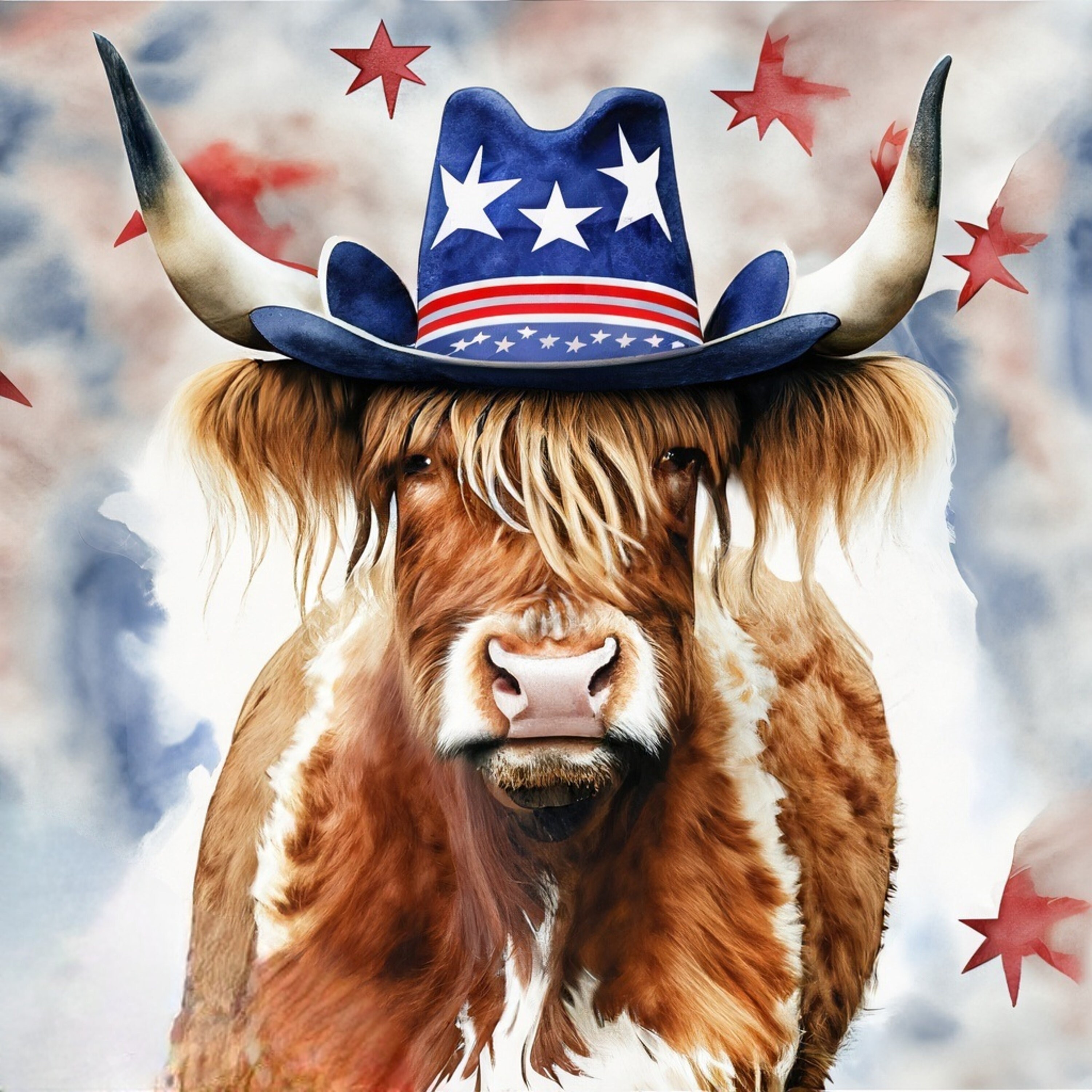 Cowboy Hat, Portrait Cow, Cow, Long Haired Highland Cow, Highland Cow ...