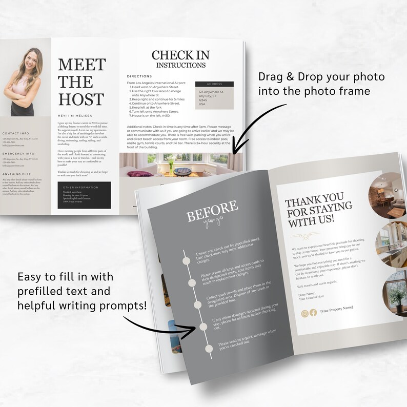 Airbnb Welcome Book Template Canva, Digital & Printable Guest Book ...