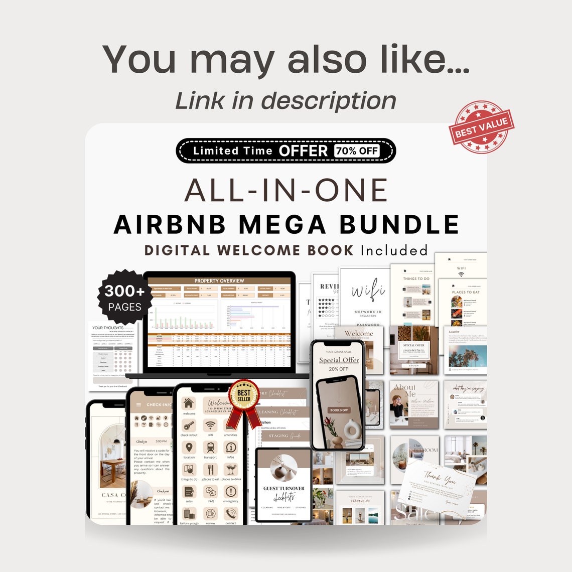 Airbnb Sign Bundle Template, Airbnb Signage, Vacation Rental, Wifi Sign ...