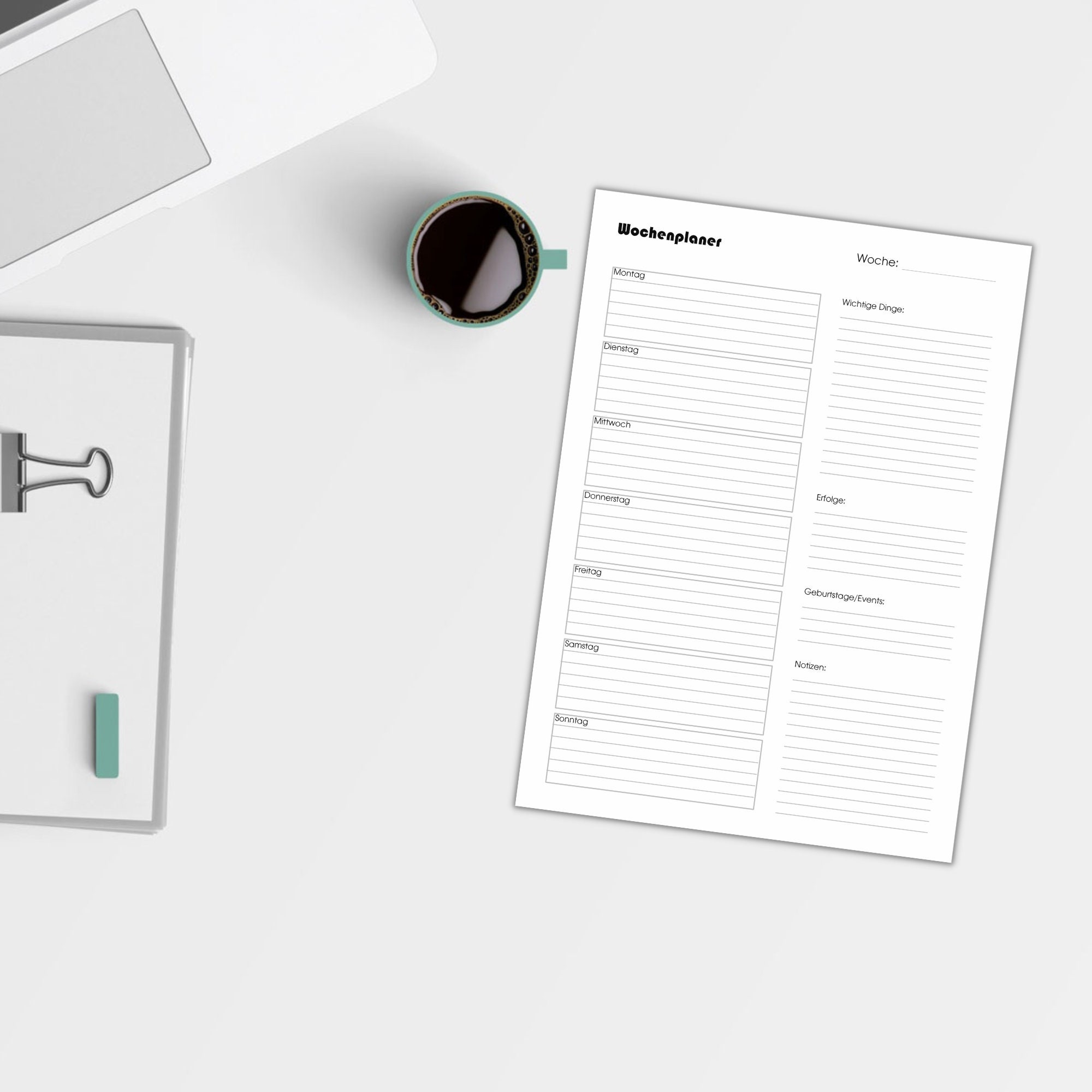 German Printable Weekly Planner Interactive Planner Print Planner Days ...