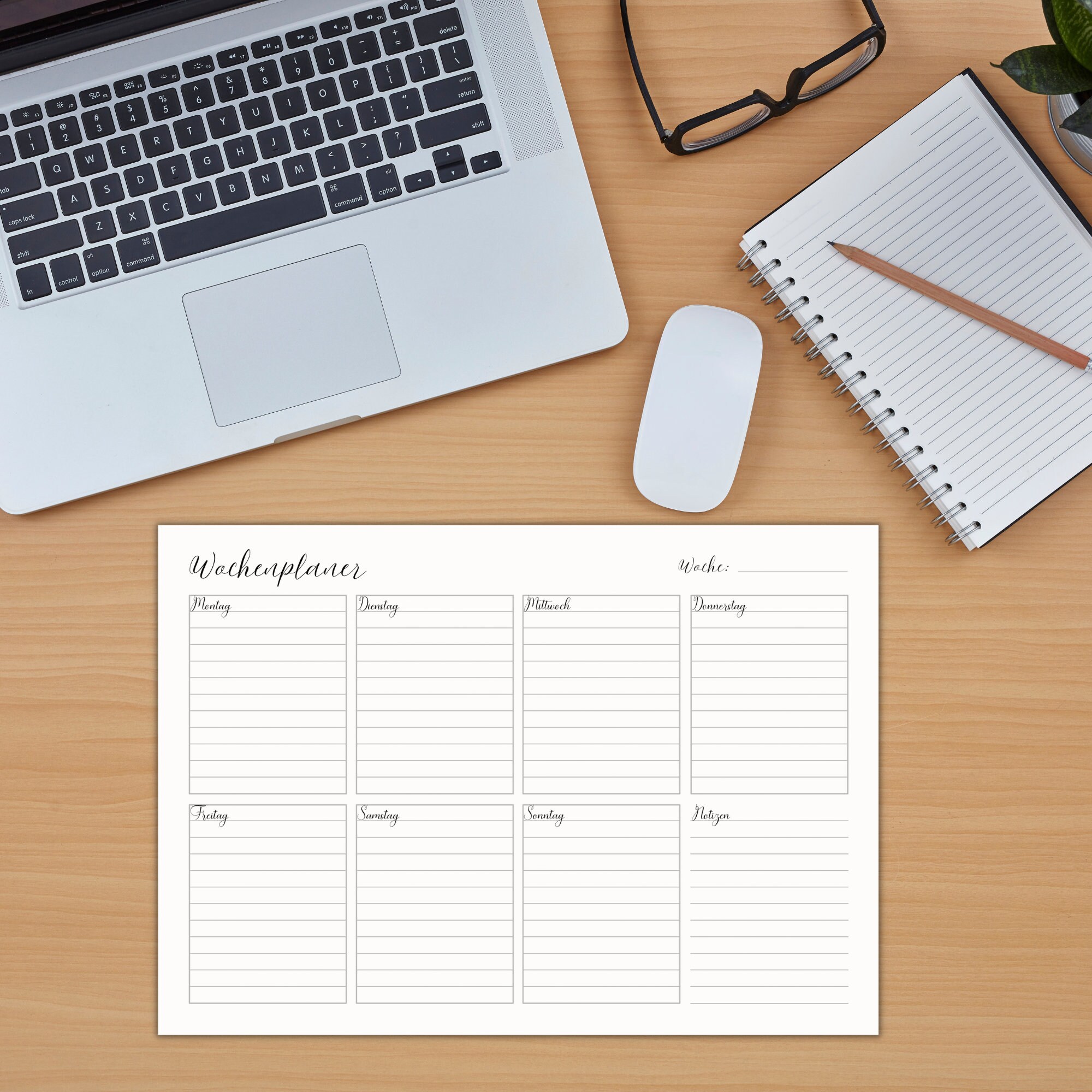 German Printable Weekly Planner Interactive Planner Print Planner Days ...
