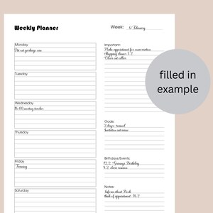 Printable Weekly Planner Interactive Planner Print Planner Days Space ...