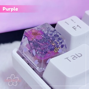 SAKURA Artisan Keycaps, Custom Resin Keycaps, Cherry Keycaps Gift for ...