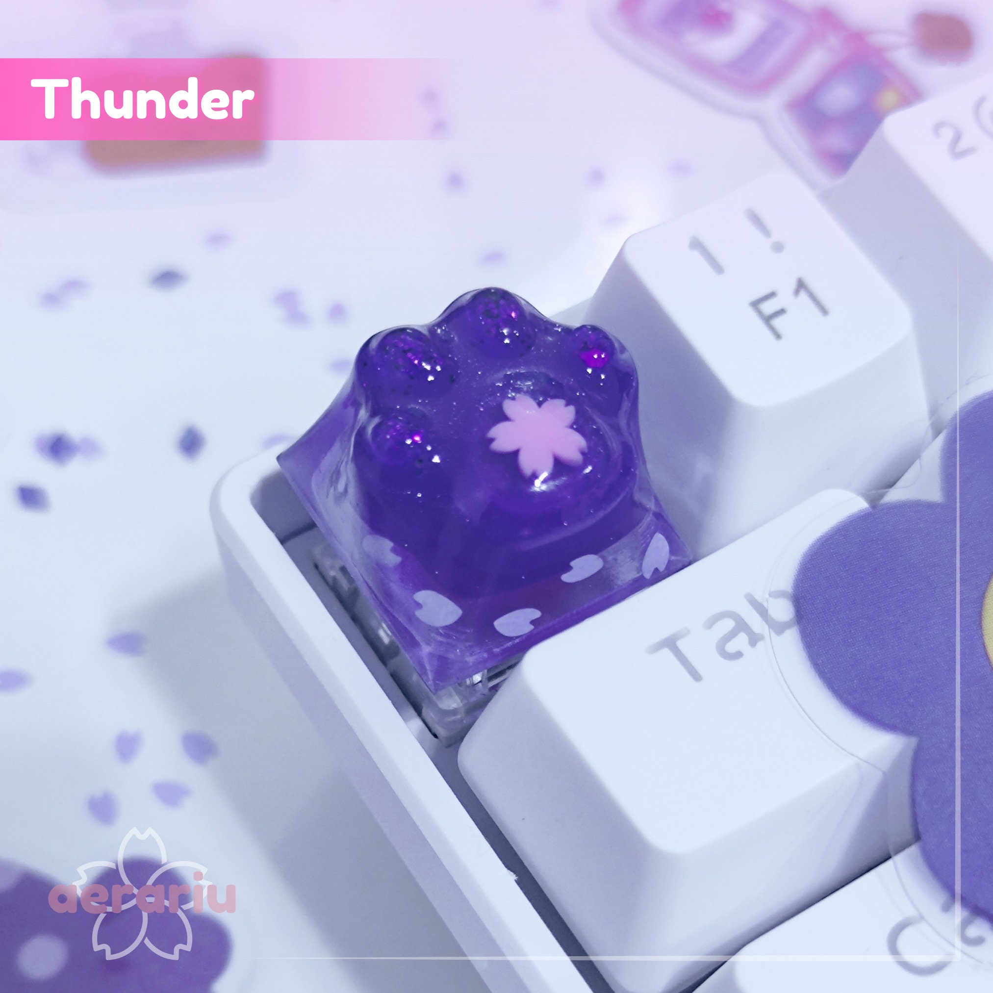 SAKURA Artisan Keycaps Custom Resin Keycaps Cherry Keycaps - Etsy