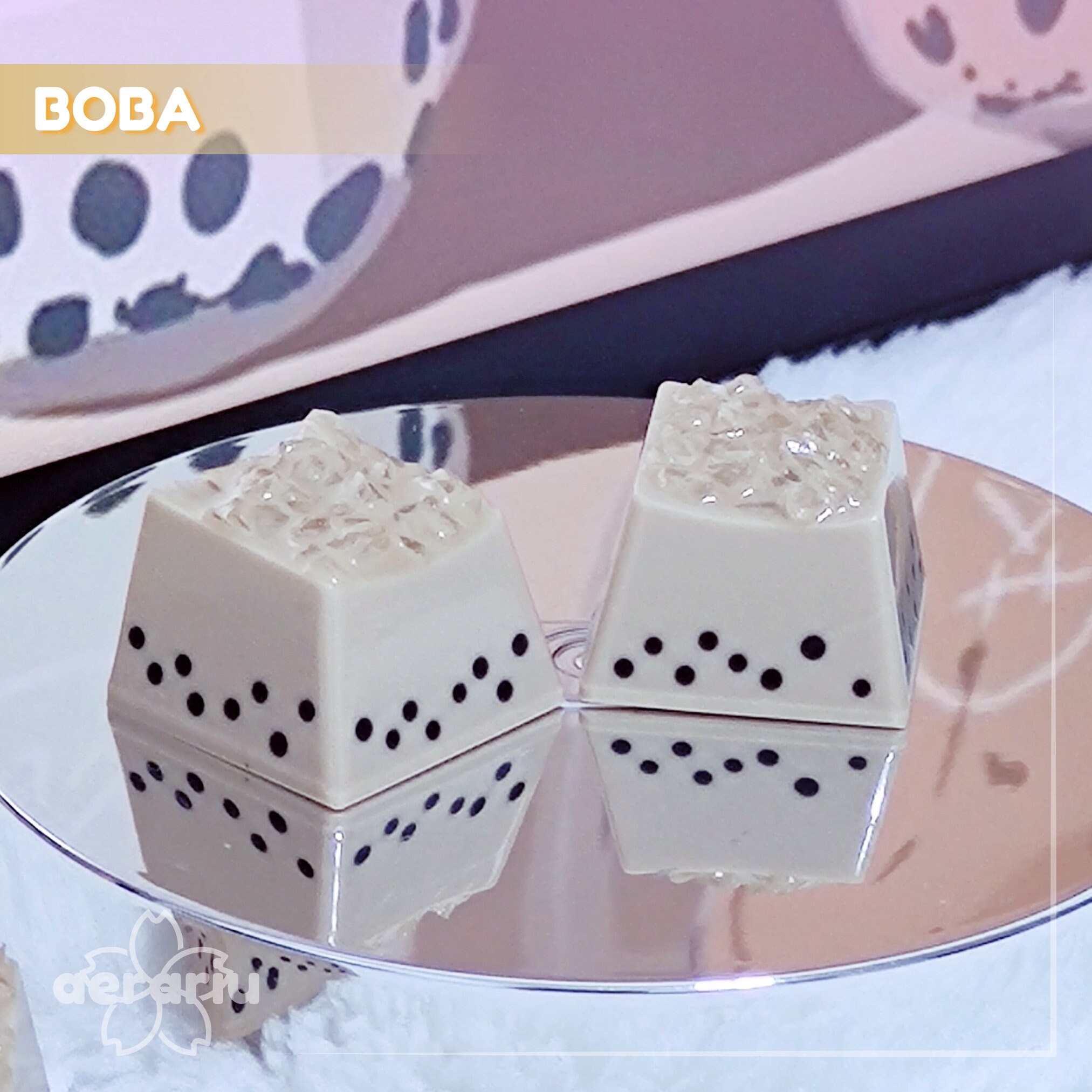 BOBA Artisan Keycaps, Custom Resin Keycaps, Cherry Keycaps Gift for ...