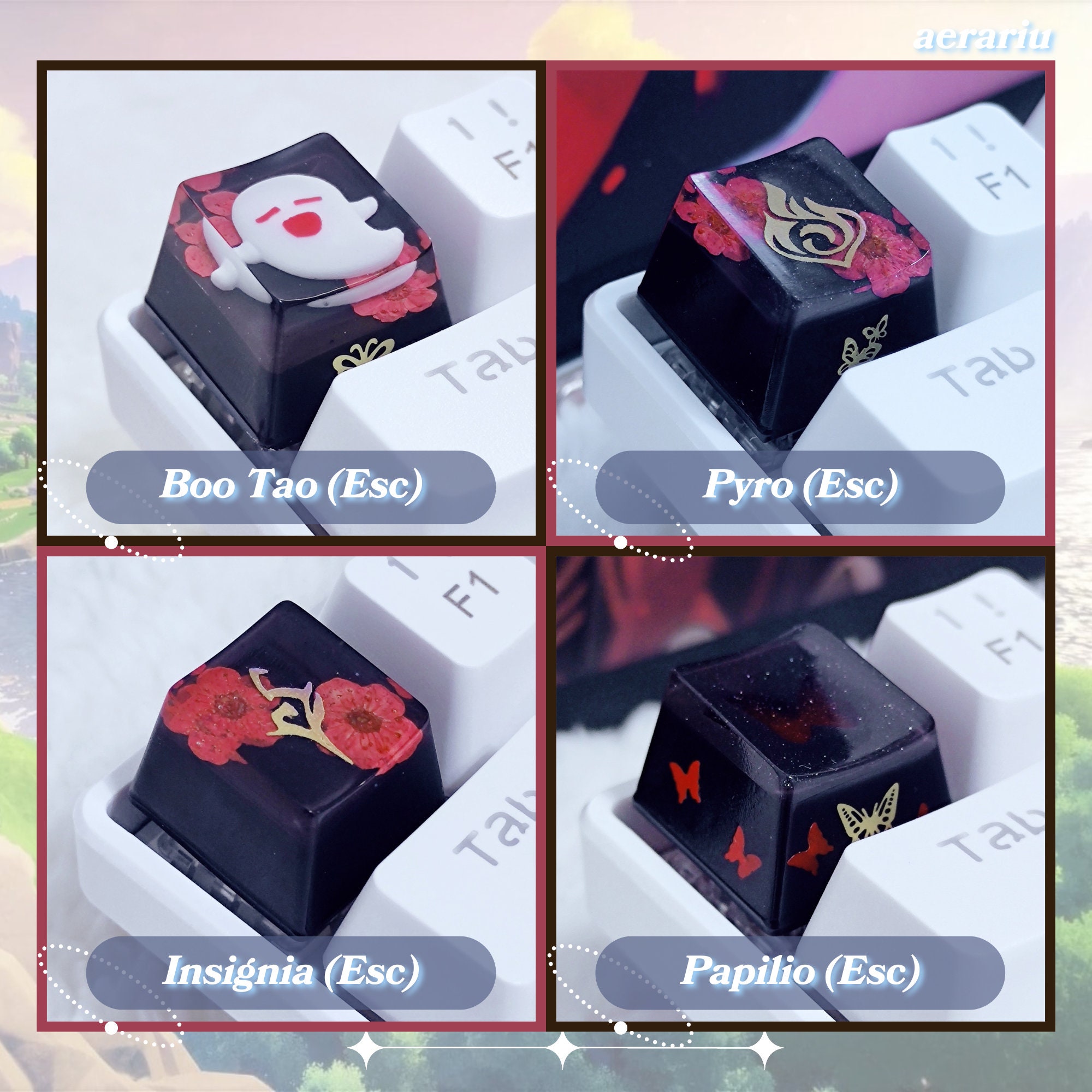 HU TAO Artisan Keycaps Custom Resin Keycaps Cherry Keycaps - Etsy