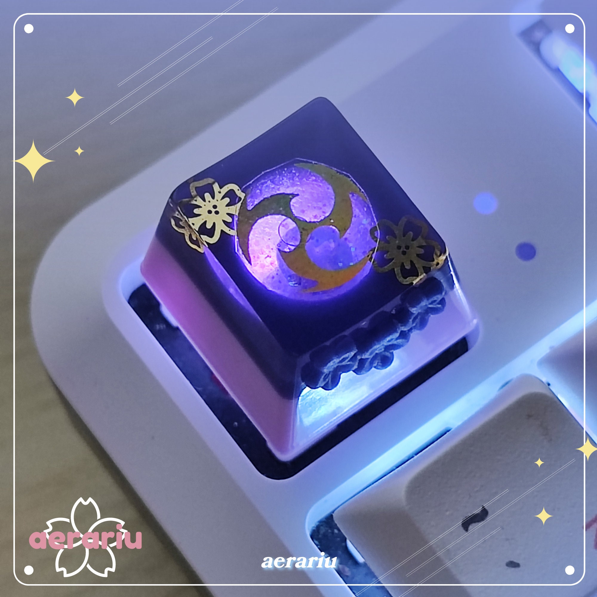 RAIDEN EI Artisan Keycaps, Custom Resin Keycaps, Cherry Keycaps Gift ...