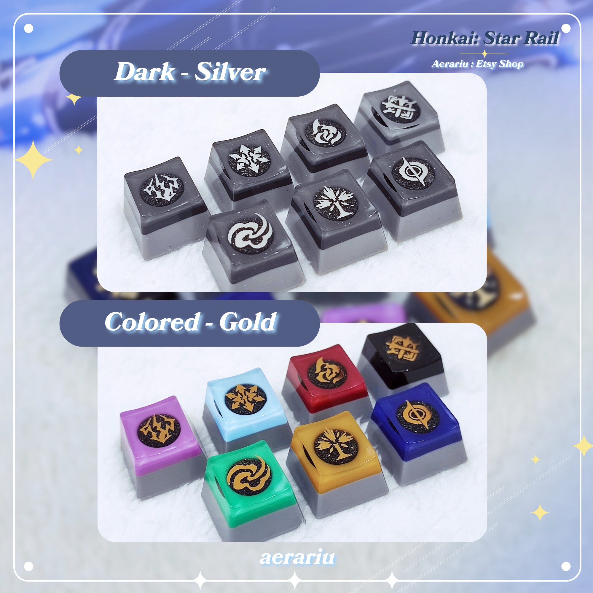 Honkai Star Rail Artisan Keycaps Custom Resin Keycaps Cherry - Etsy