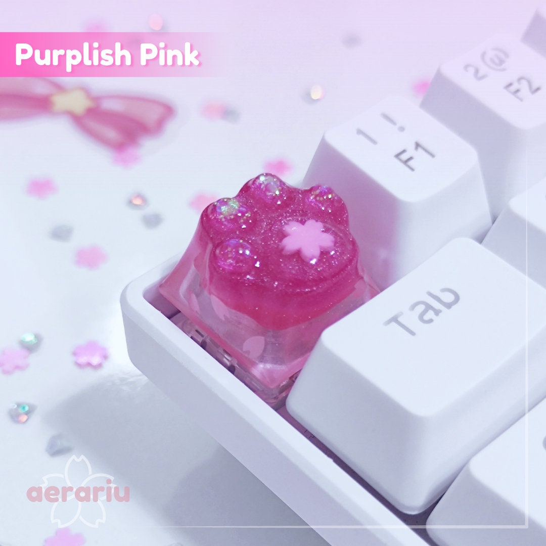 SAKURA Artisan Keycaps, Custom Resin Keycaps, Cherry Keycaps Gift for ...