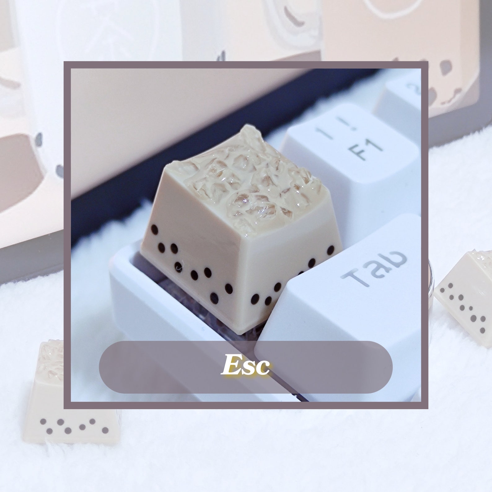 BOBA Artisan Keycaps, Custom Resin Keycaps, Cherry Keycaps Gift for ...