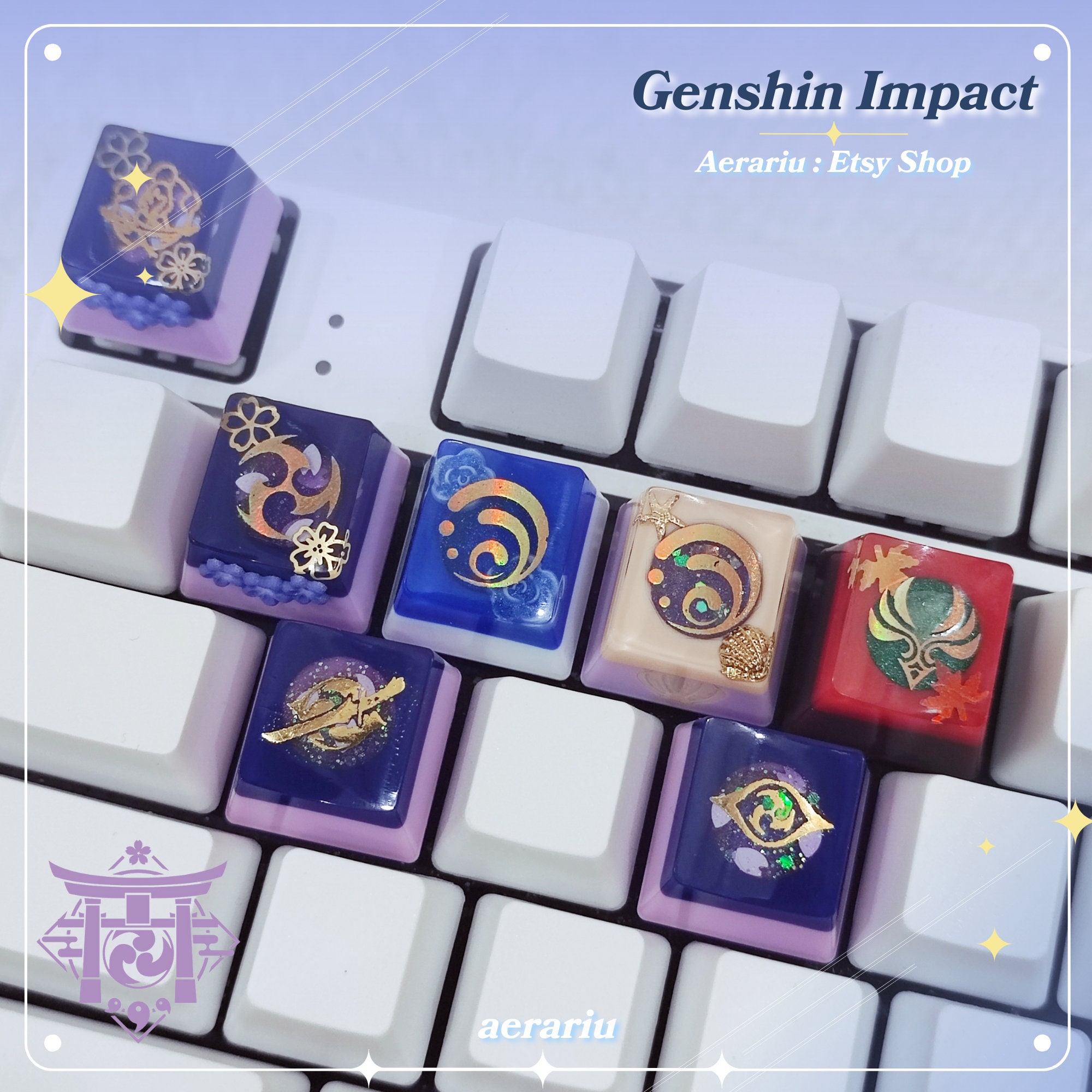 INAZUMA Artisan Keycaps, Custom Resin Keycaps, Cherry Keycaps Gift for ...