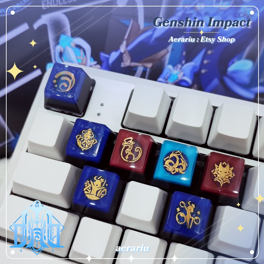 FONTAINE Artisan Keycaps, Custom Resin Keycaps, Cherry Keycaps Gift for ...