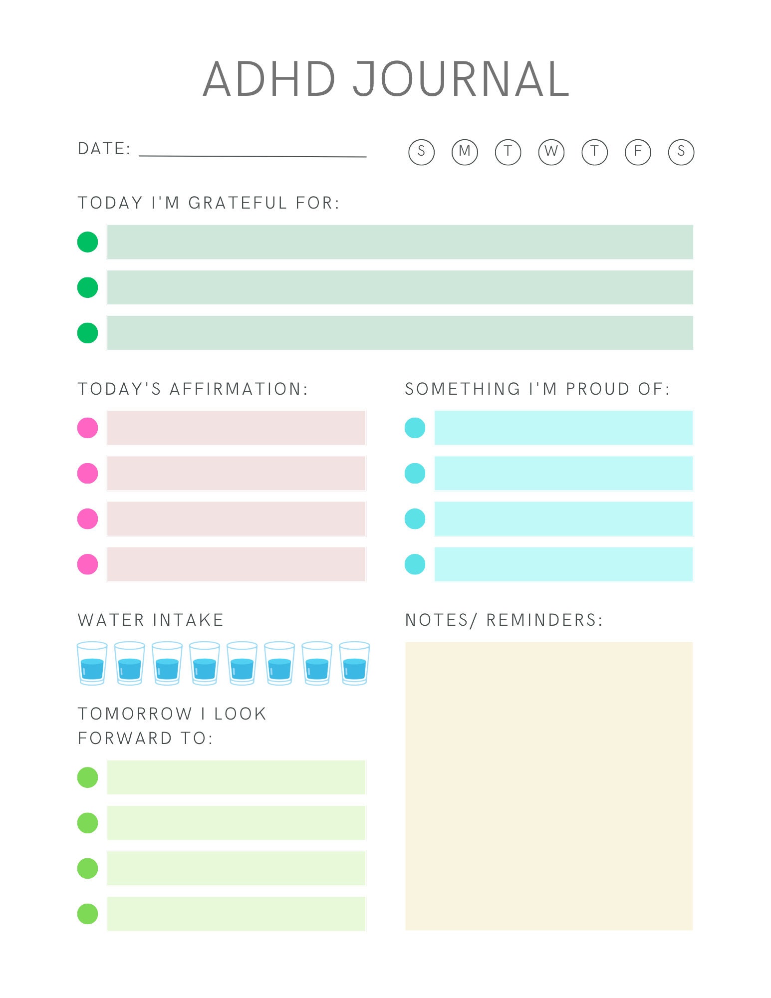 ADHD Daily Printable Planner - Etsy