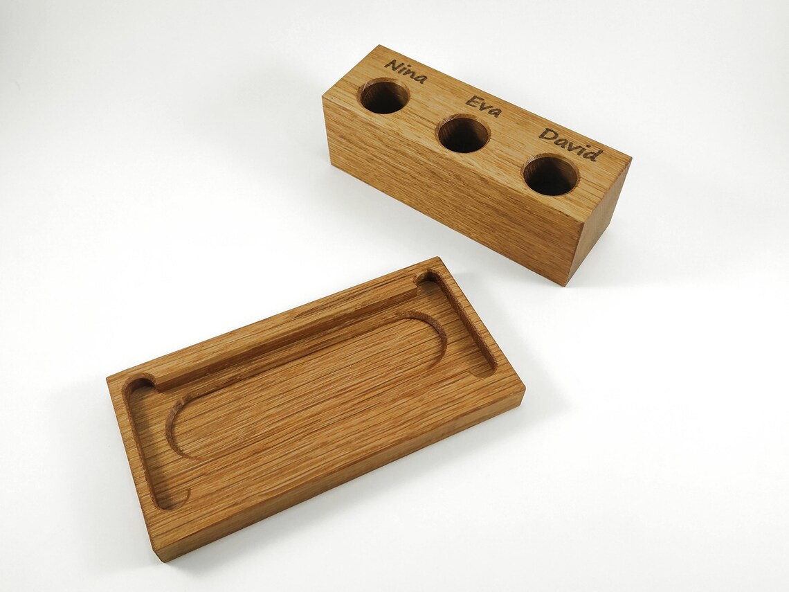 Personalized Wooden Toothbrush Holder Unique Handmade - Etsy