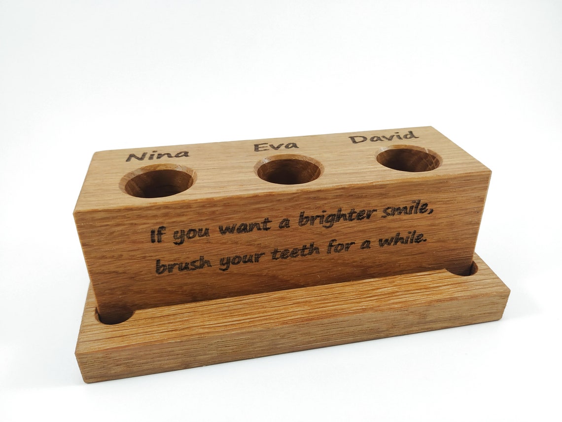 Personalized Wooden Toothbrush Holder Unique Handmade - Etsy