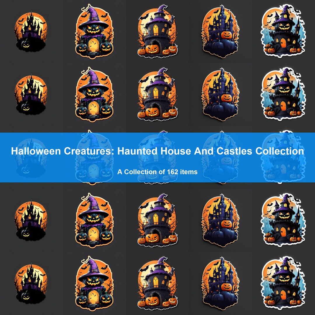 Halloween Haunted House and Castles Sticker Bundle Collection - Etsy