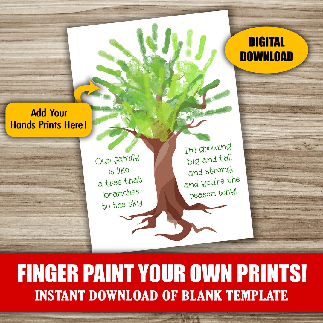 Mother's/ Father's Day Tree Printable DIY Kid's - Etsy