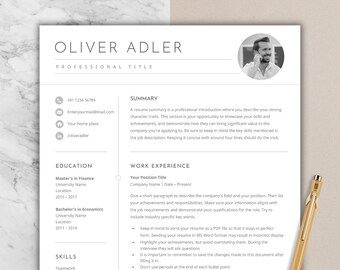 Professional EXECUTIVE RESUME Word TEMPLATE Editable Modern Cv Template ...