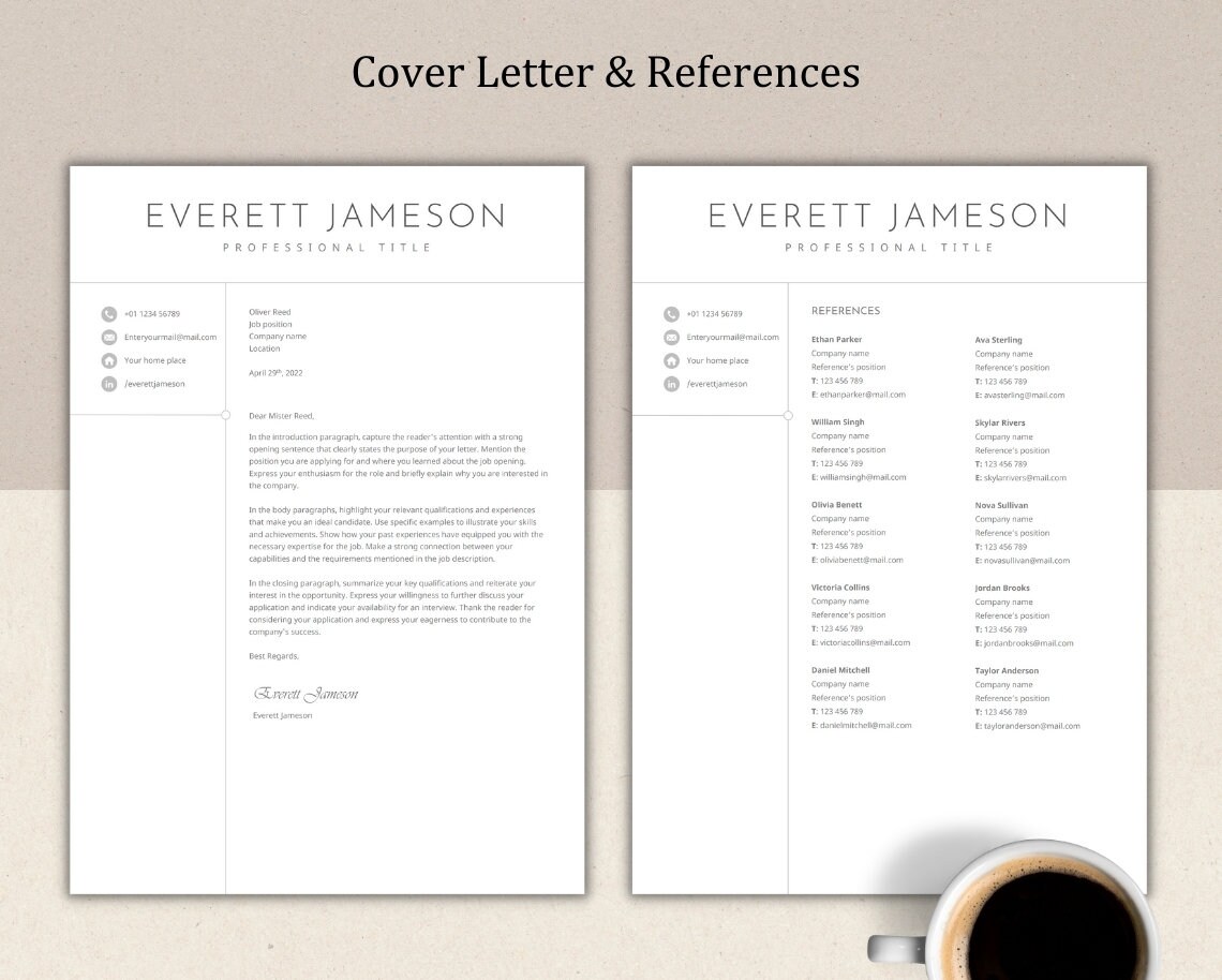 Professional Resume, Resume Template Word, Resume Google Docs, Apple ...