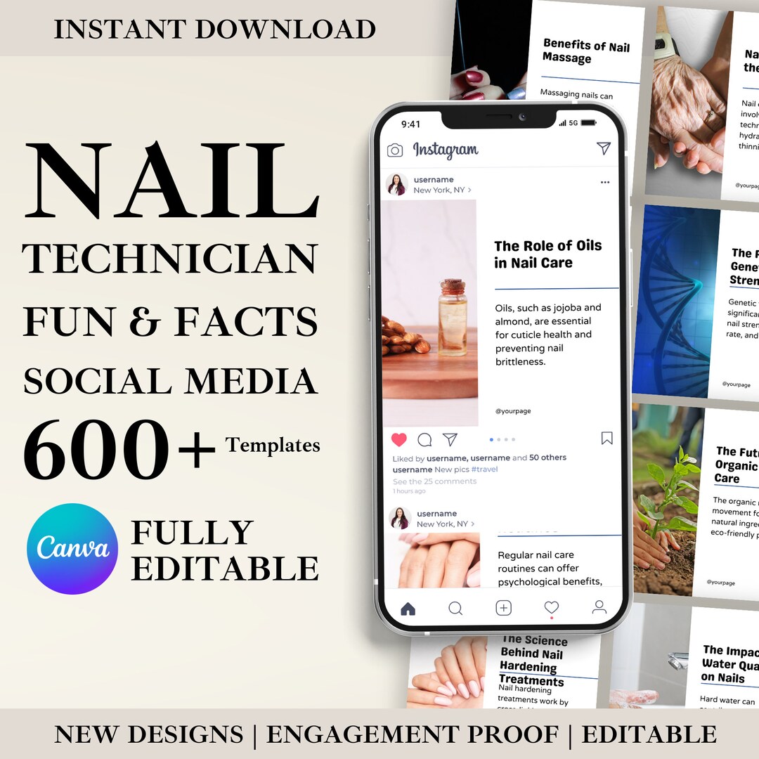 Ails Fun Facts Templates, Nails Fun Facts, Nails Instagram, Nails Canva ...