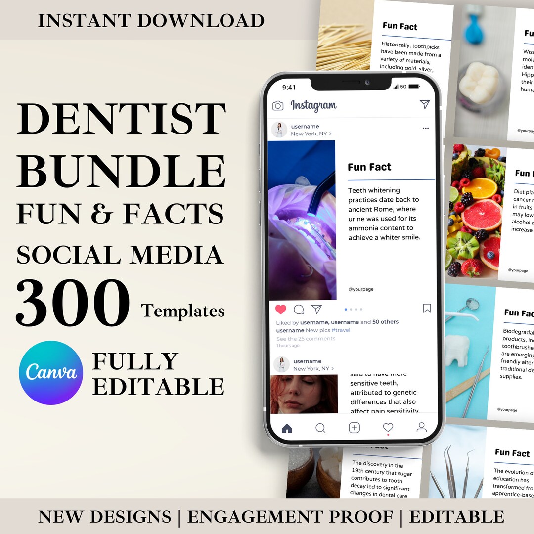 Dentist Fun Facts Templates, Dentist Fun Facts, Dentist Instagram ...