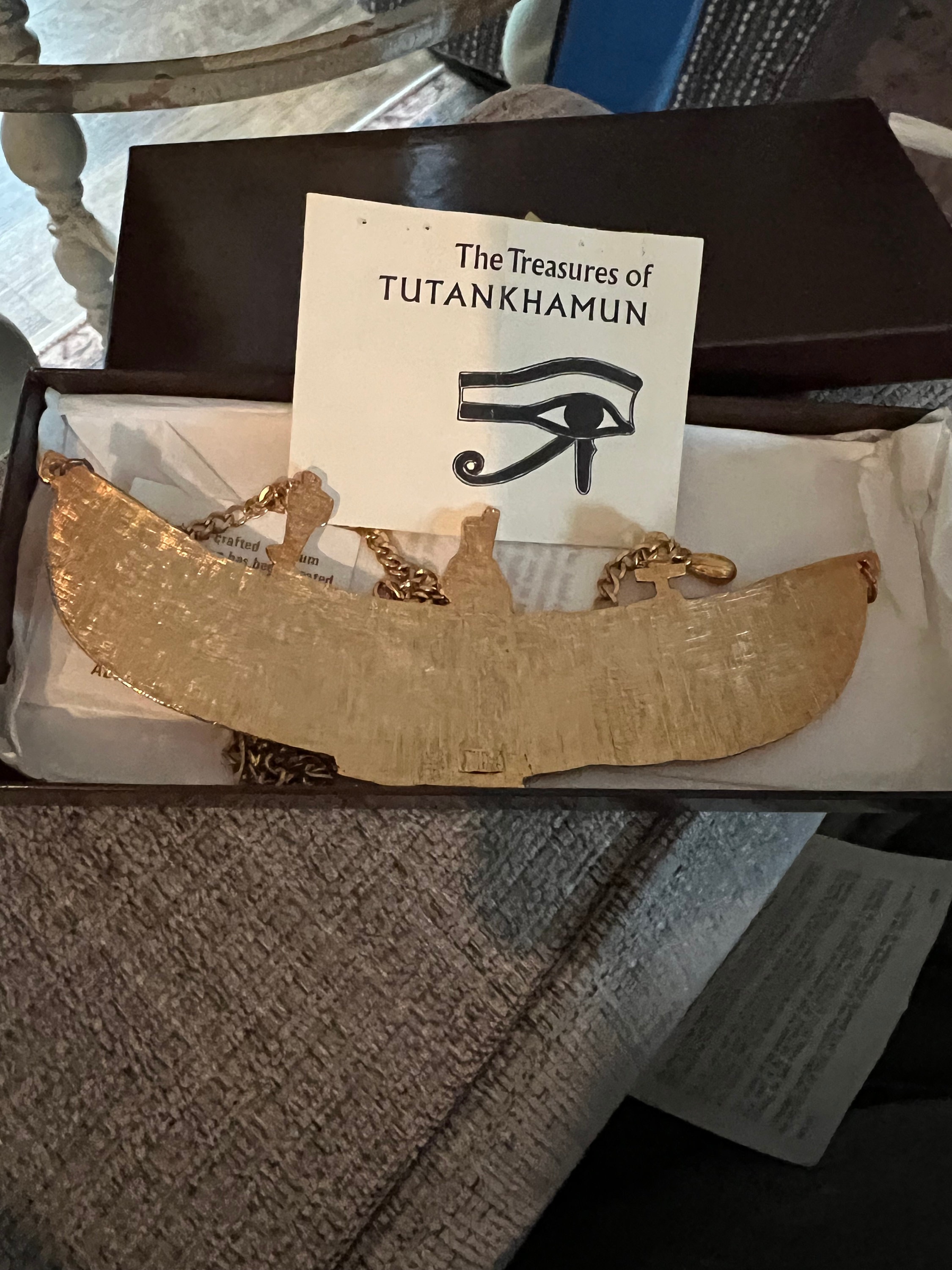 Vintage Winged Goddess Isis Gold Pectoral Bib Necklace From the ...