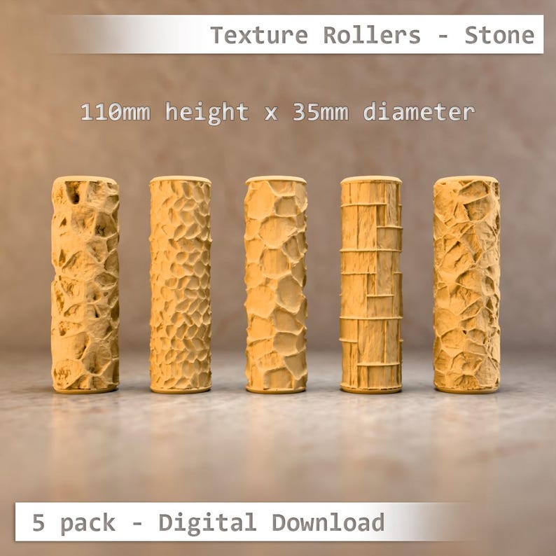 Texture Rollers - Stone Pack (5 Pieces) - Etsy