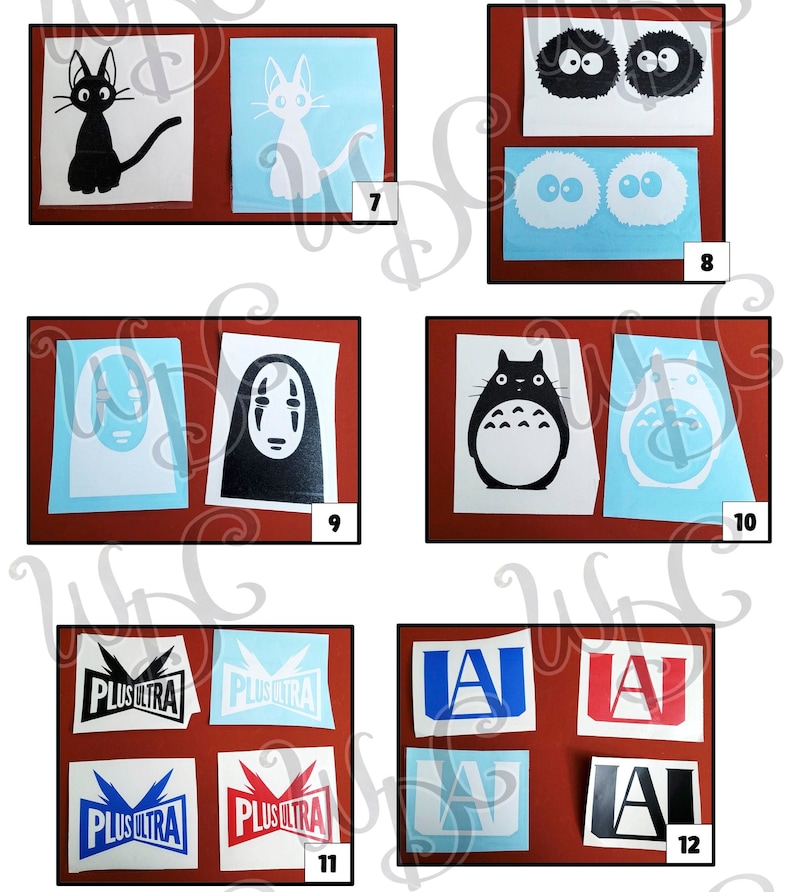 Assorted Anime Vinyl Decal - Etsy