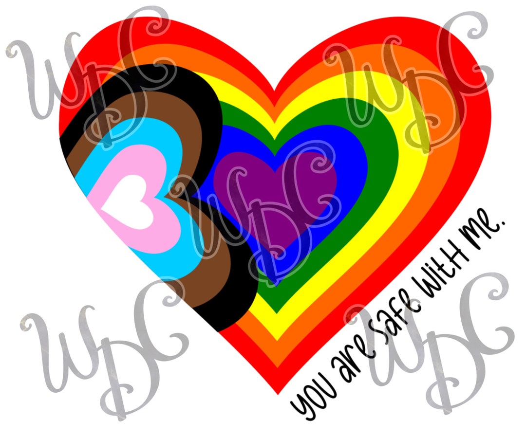 Pride Heart Safe With Me - Etsy