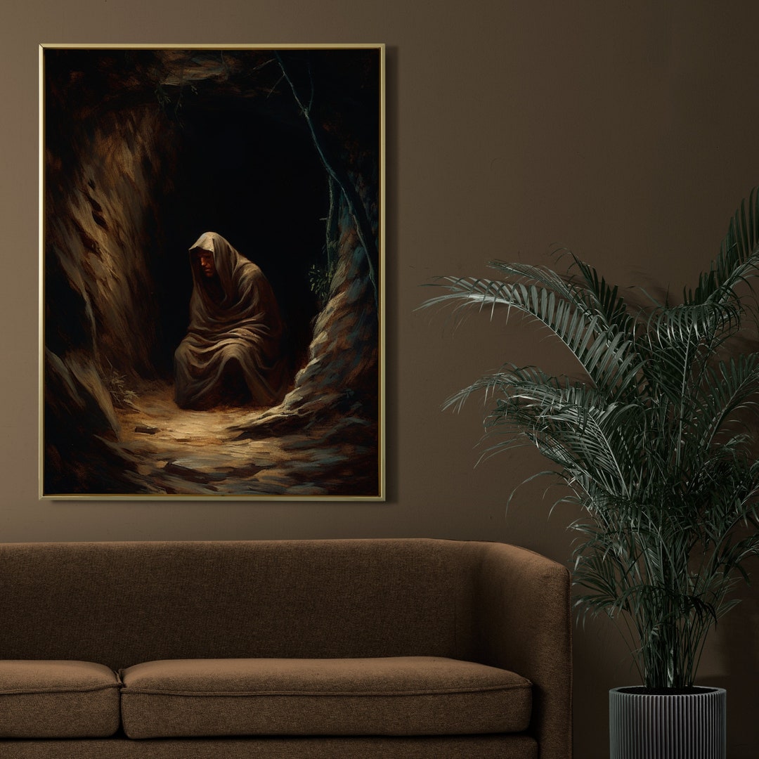 Man in Despair Vintage Art Retro Style Antique Artwork Nostalgic Design ...