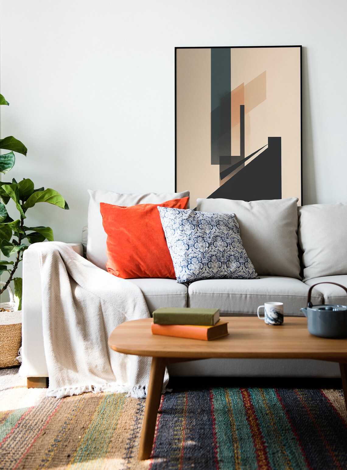 Minimalist Abstract Geometry Art Print, Contemporary Wall Decor ...