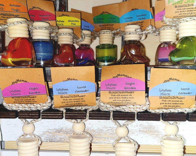 Glass Diffusers With Unique Essential Oil Blends and Shimmery Pigment ...