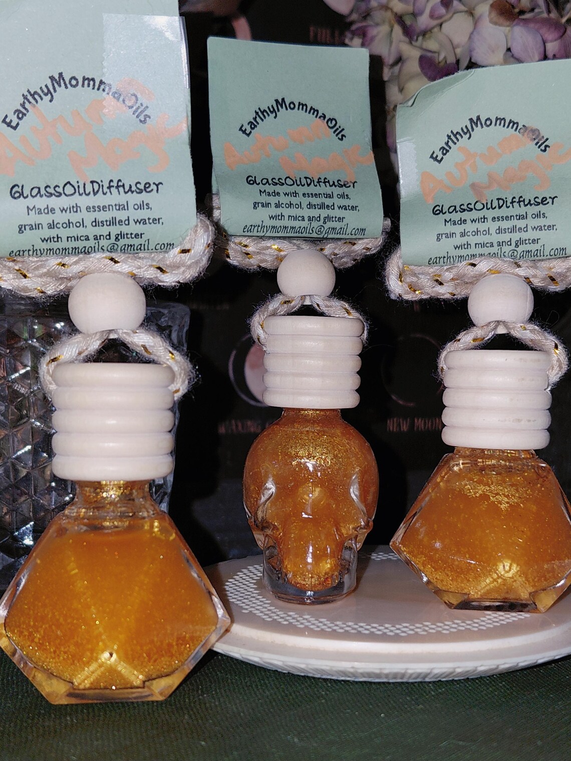 Glass Diffusers With Unique Essential Oil Blends and Shimmery Pigment ...