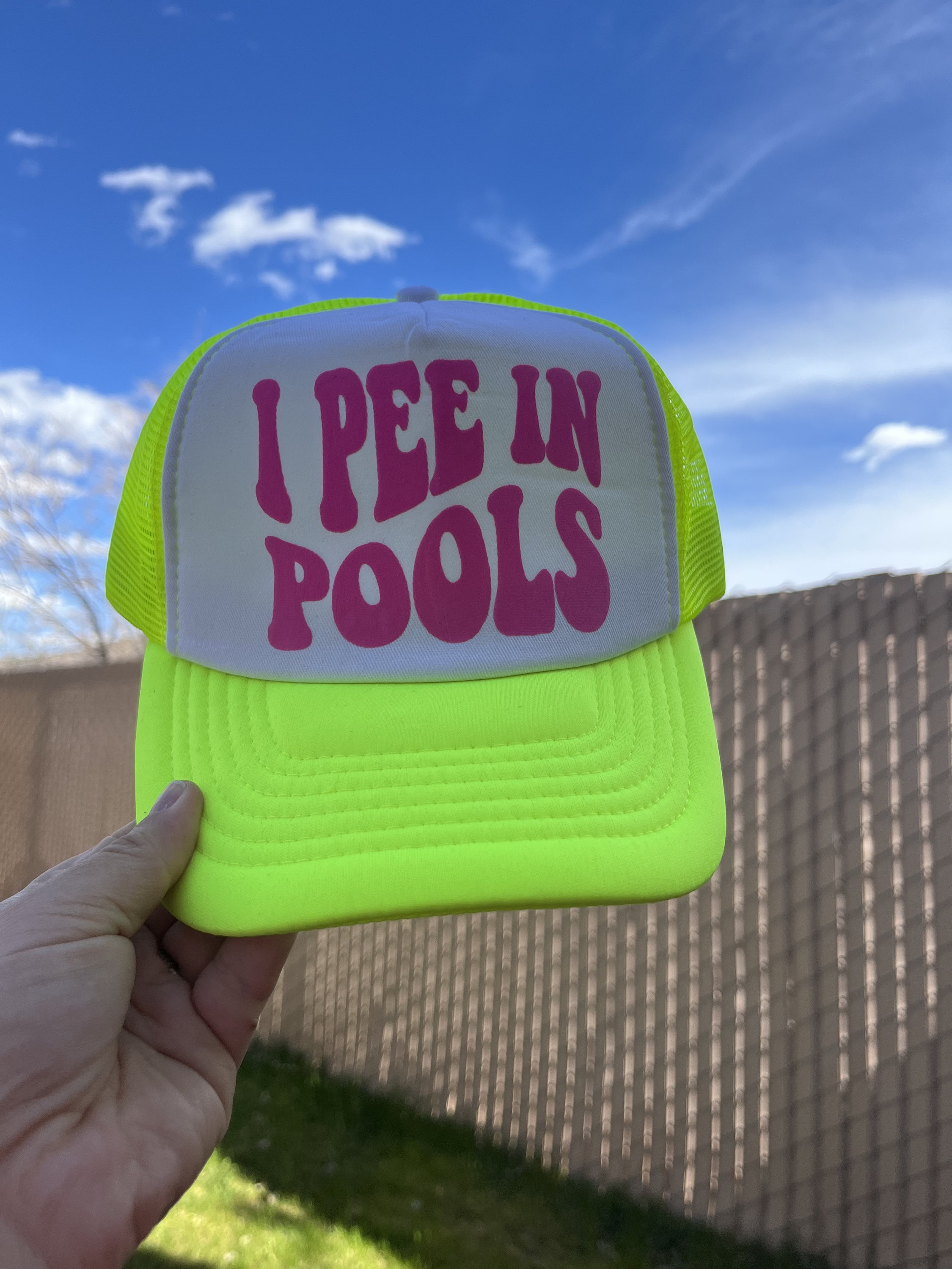 I Pee in Pools Hat Neon, Unhinged Trucker Hat for Women, College Hats ...