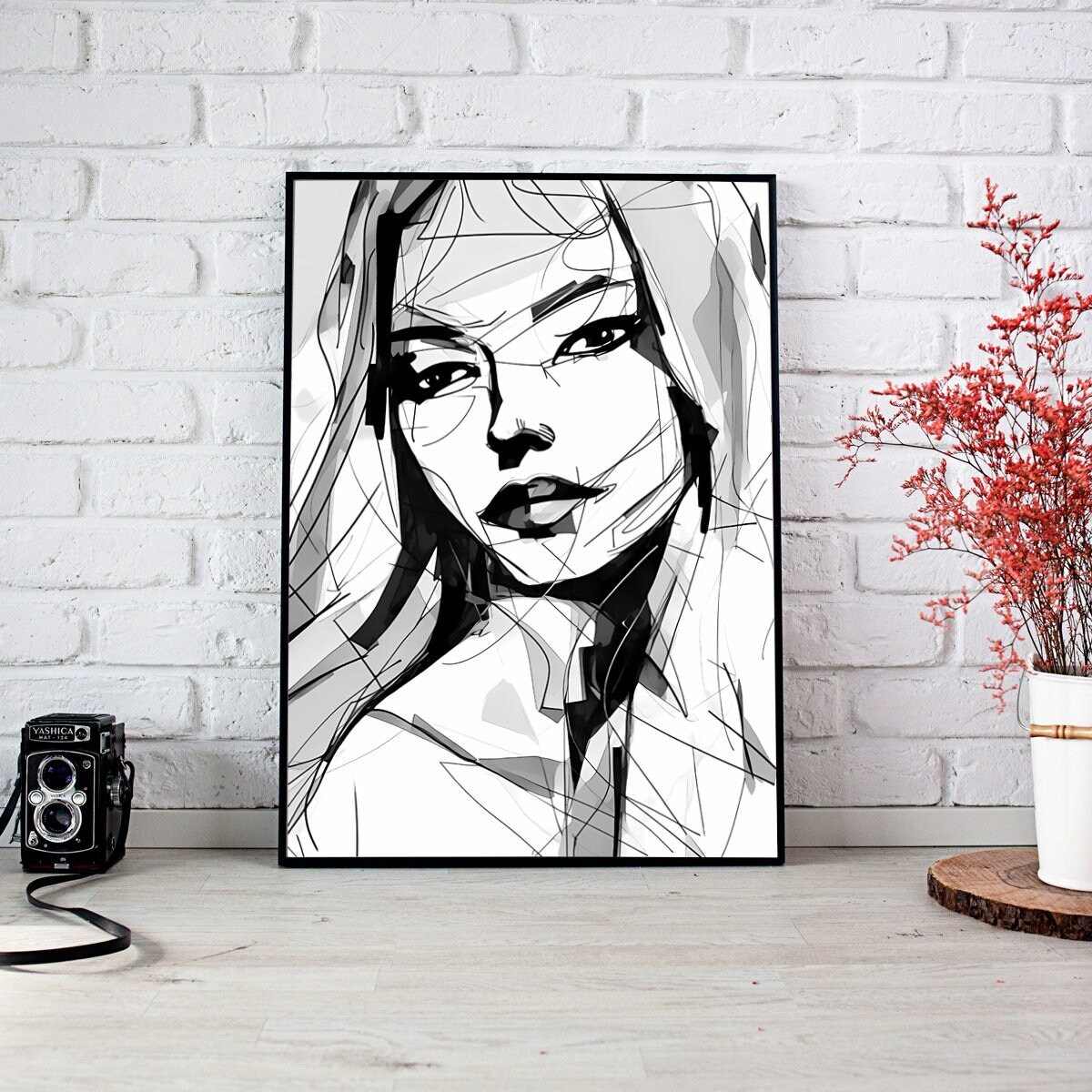Digital Art, Line Art Print, Abstract Art Woman, Abstract Art, Modern ...
