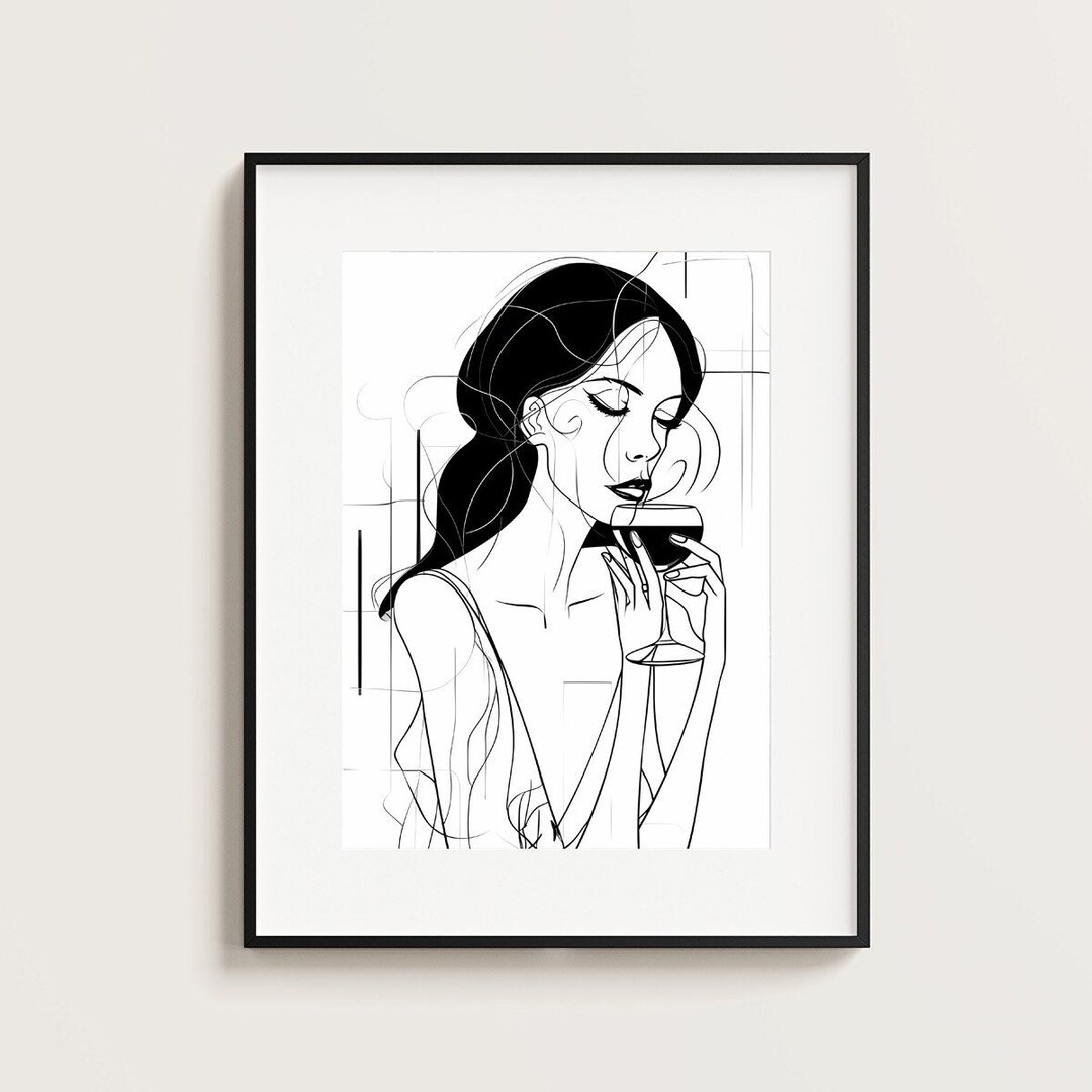 Digital Art, Line Art Print, Line Art Woman, Abstract Art, Modern Art ...