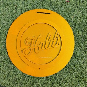 MDF Wood Round Haldi Mehndi Platter Handicrafted Wooden Thali Perfect ...