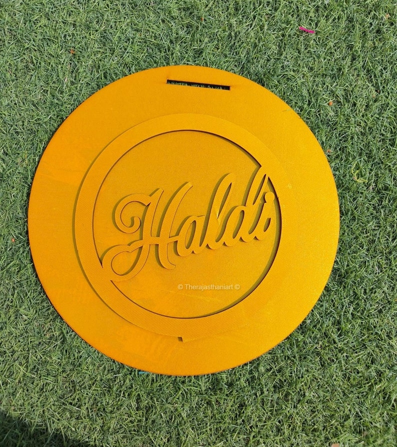 MDF Wood Round Haldi Mehndi Platter Handicrafted Wooden Thali Perfect ...