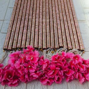 Vibrant Dandiya Garba Sticks Pair With Flower Tassels for Navratri ...