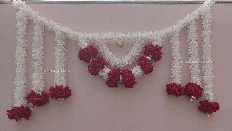 Jasmine With Rose Flower Toran for Backdrop Decor,thoranam/thorans for ...