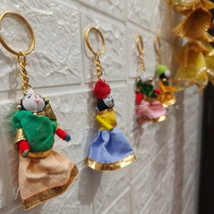 Assorted Color Puppet Keychain–traditional Indian Souvenir With Doll ...