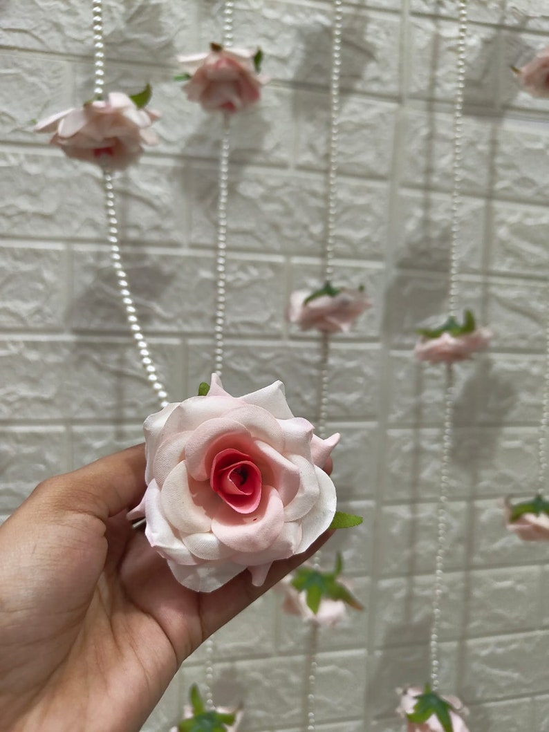 Rose Flower Pearl Garlands for Indian Wedding Decor, Nikah Parda ...