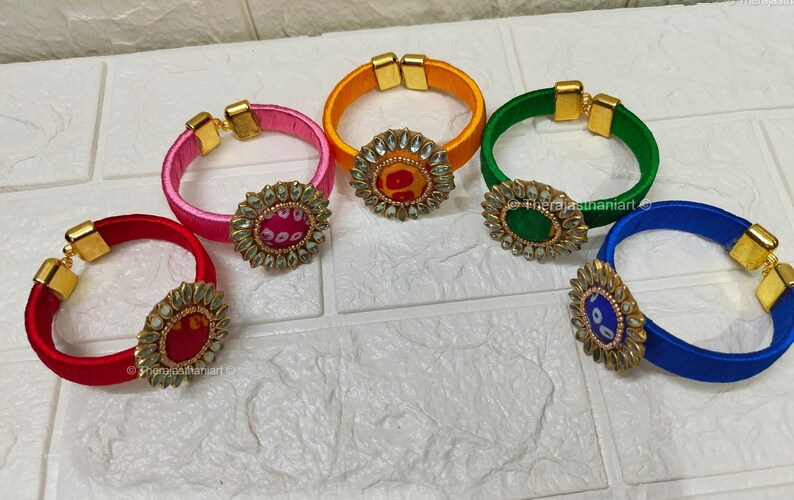 Silk Thread Royal Rajasthani One Hand Party Wear Kada ,sangeet ,haldi ...
