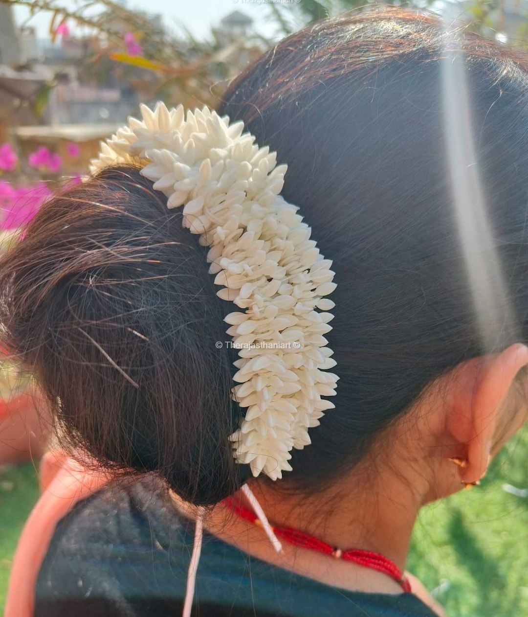 Traditional Jasmine Gajra Hair Accessory- Bharatanatyam Dance Juda Bun ...