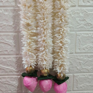Jasmine With Lotus Garland Toran for Festive Celebrations ,wedding ...