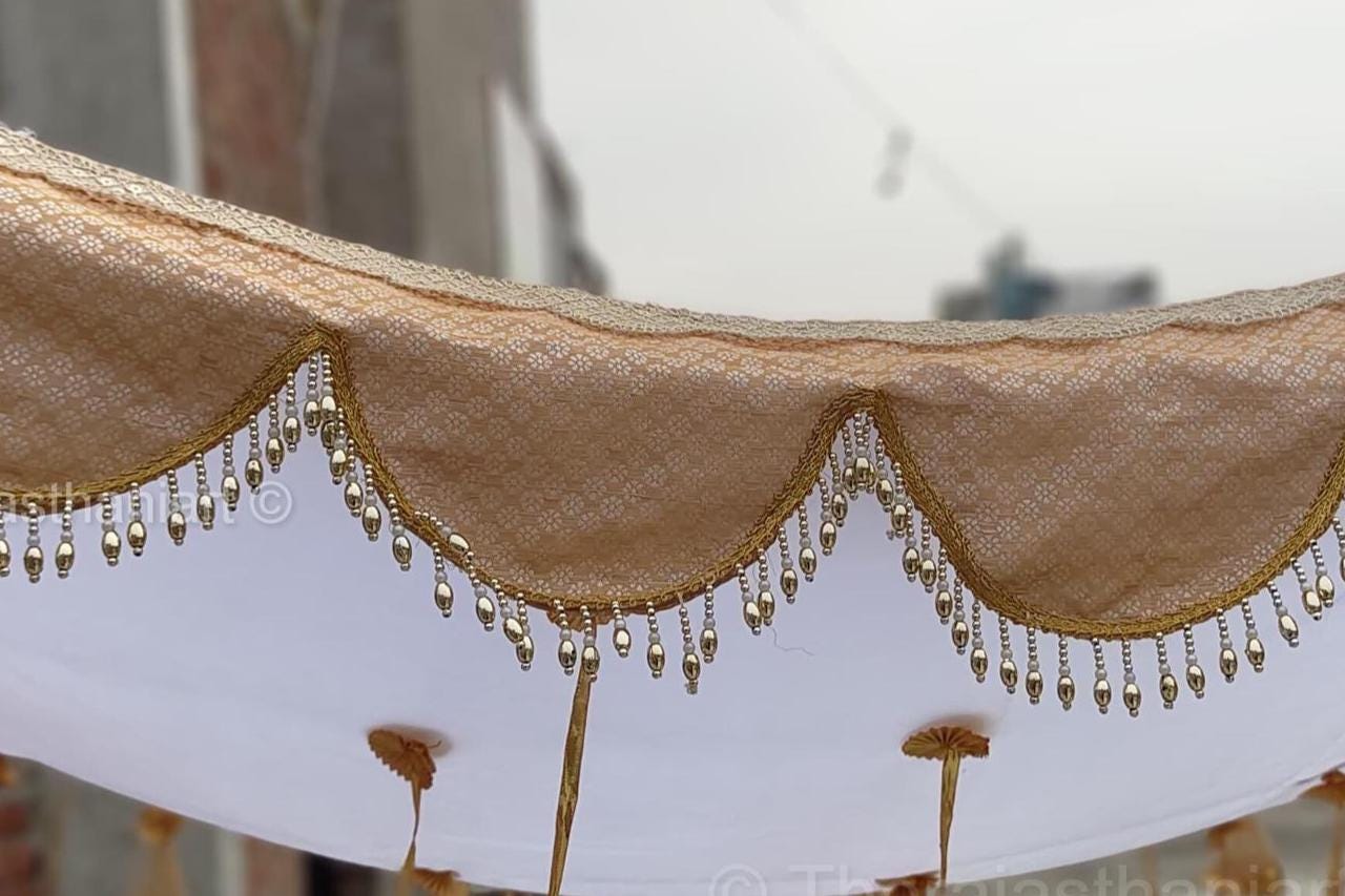 Custom Bridal Entry Chadar 4x6 Feet–silk &brocade Latkan Kaleera Canopy ...