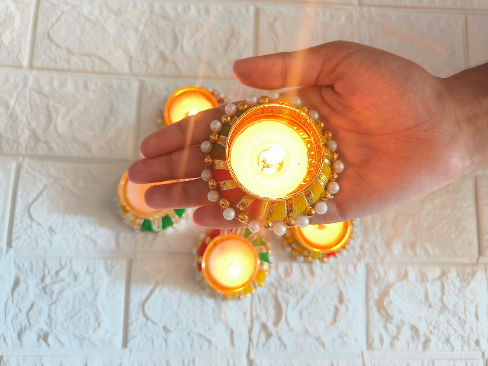 Handcrafted Multi-color Diya Holders | Perfect Diwali Return Gifts &tea ...